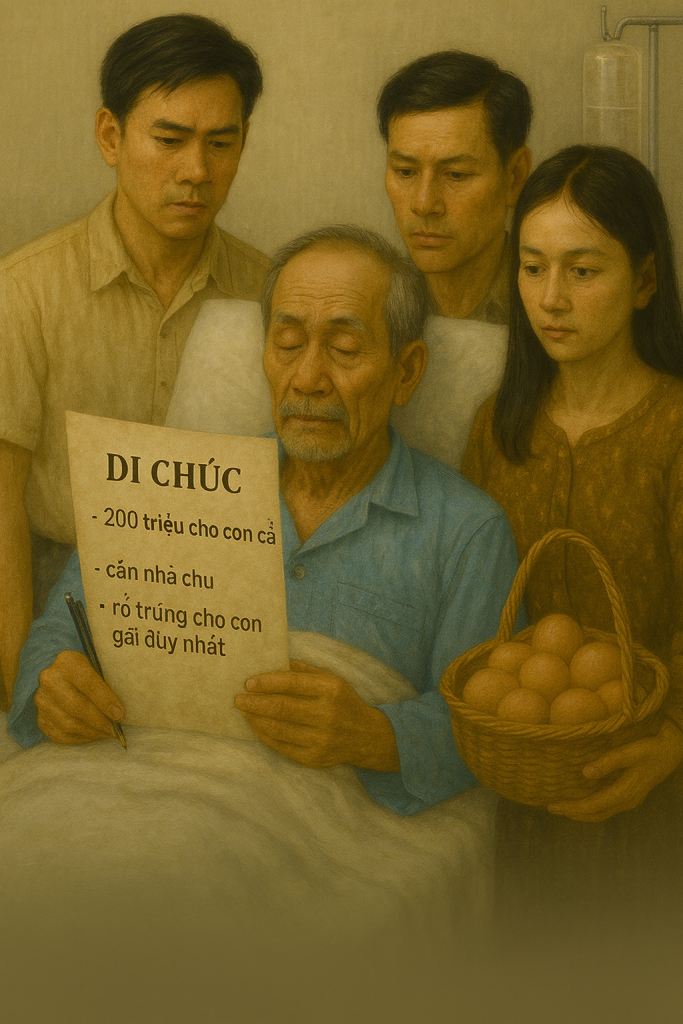 Di chúc của cha: 200 triệu cho con trai cả, căn nhà cho con trai thứ và ...